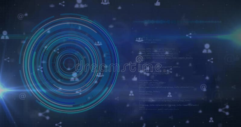 Image of Digital Circles, Computer Languages with Social Media Icons on ...