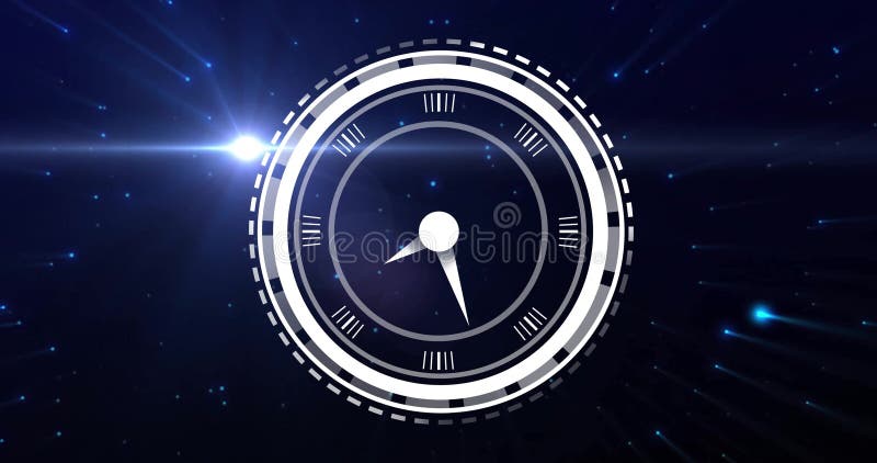 Image of Digital Clock in Loading Circles with Lens Flare Moving ...