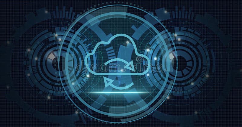 Image of Digital Cloud Over Scopes Scanning Stock Image - Image of ...