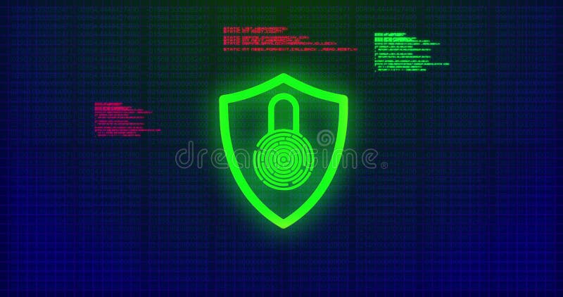 Image of Digital Computer Interface Online Security Red and Green ...