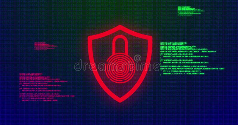 Image of Digital Computer Interface Online Security Red and Green ...