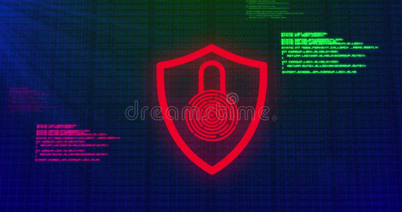 Image of Digital Computer Interface Online Security Red and Green ...