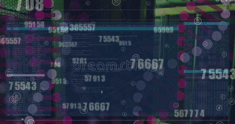 Image of Digital Counter with Dna Helix and Programming Codes Over ...