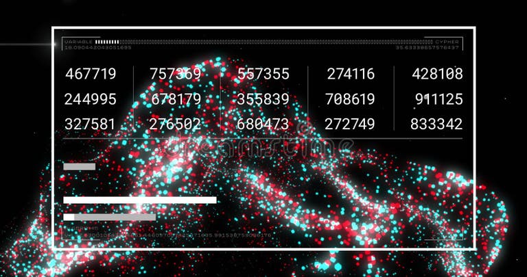 Image of Digital Data Processing Binary Coding Over Floating Mesh on Black Background Stock ...