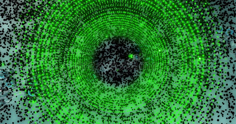 Image of Digital Data Processing and Binary Coding Over Neon Circle ...