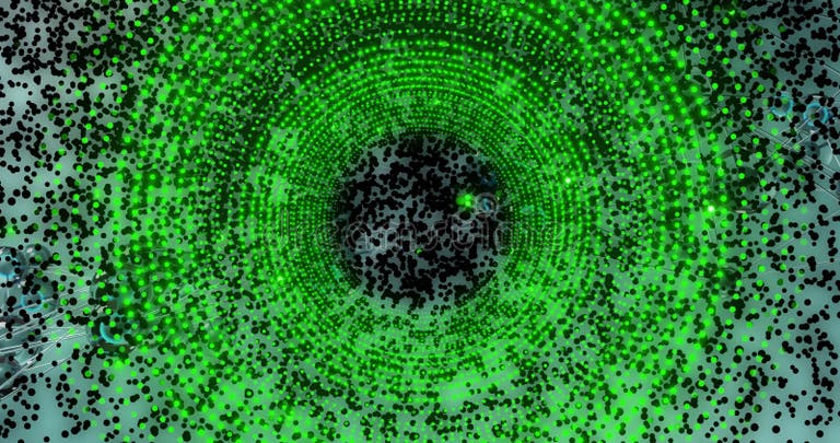 Image of Digital Data Processing and Binary Coding Over Neon Circle ...