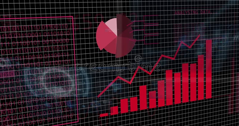 Image of Digital Data Processing on Black Background Stock Image ...