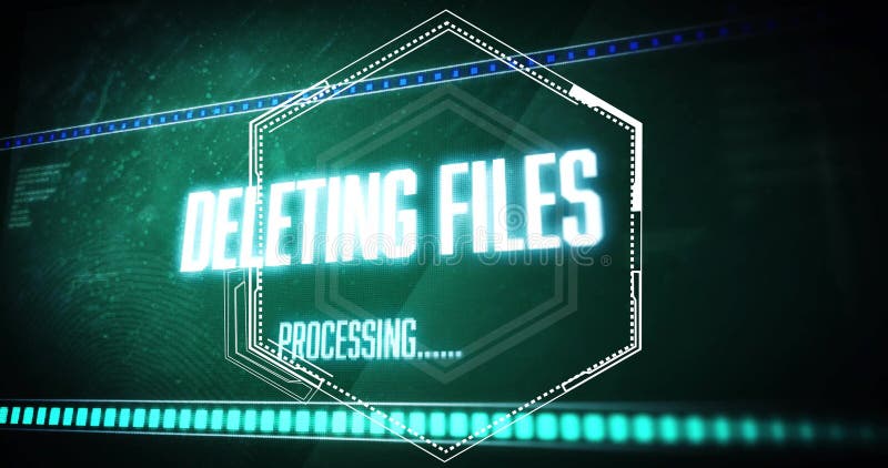 Image of Digital Data Processing and Deleting Files Text Over Black Background Stock Photo ...