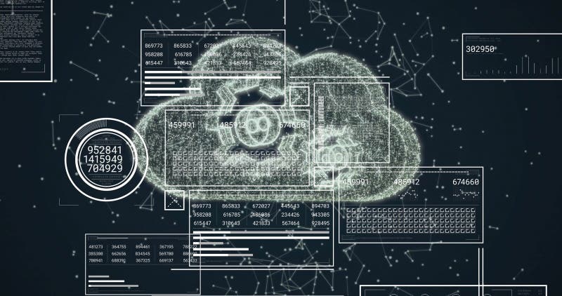 Image of Digital Data Processing Over Cloud with Cogs on Dark ...