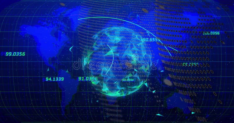 Image of Digital Data Processing Over Globe Stock Photo - Image of ...