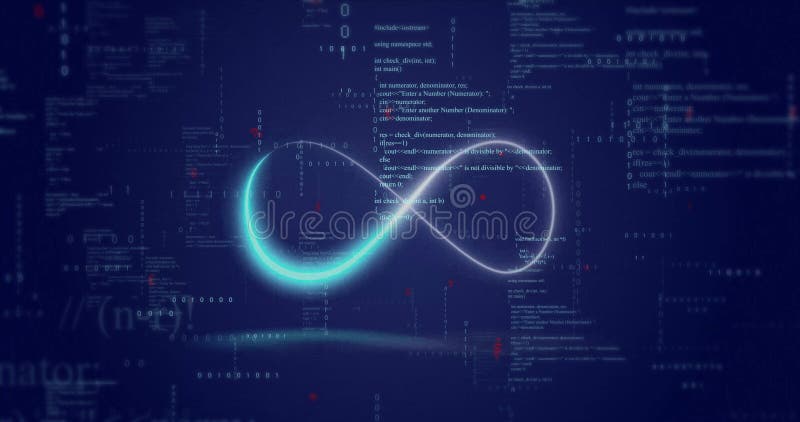 Image of Digital Data Processing Over Infinity Sign Stock Photo - Image of network, cyber: 363639276