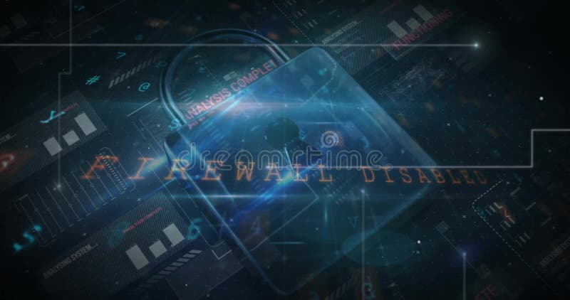 Image of Digital Data Processing and Padlock on Dark Background Stock ...