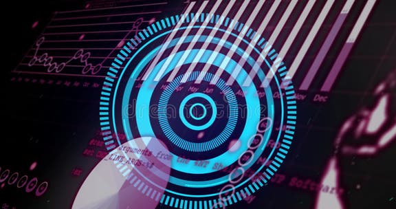 Image of Digital Data Processing and Scan Scoping Over Clack Background ...