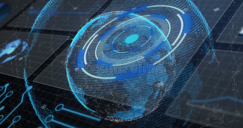 Image of Digital Data Processing and Scope Over Globe Stock Photo ...