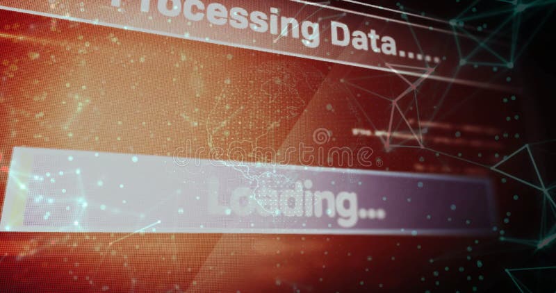Image of Digital Data Processing Text Over Networks of Connections Stock Illustration ...