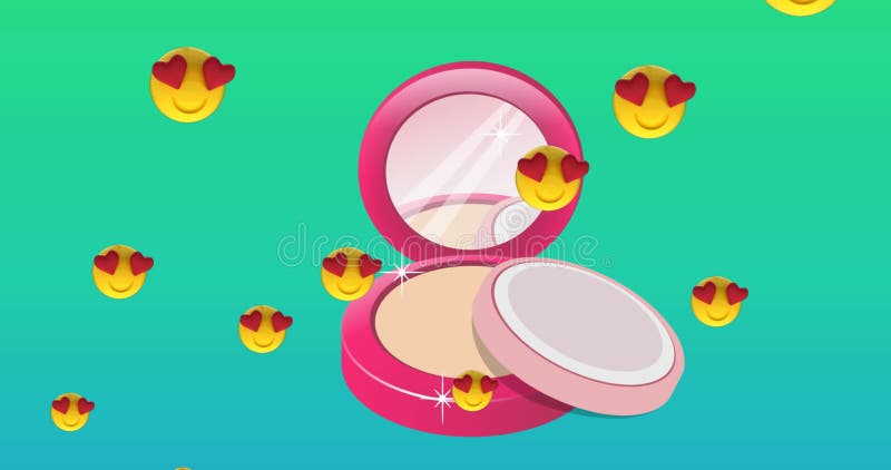 Image of Digital Emoji Icons Moving on Green Backgorund Stock ...