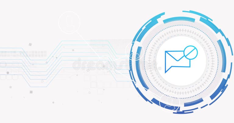 Image of Digital Envelope with Circuit Lines and Circular Tech Design ...