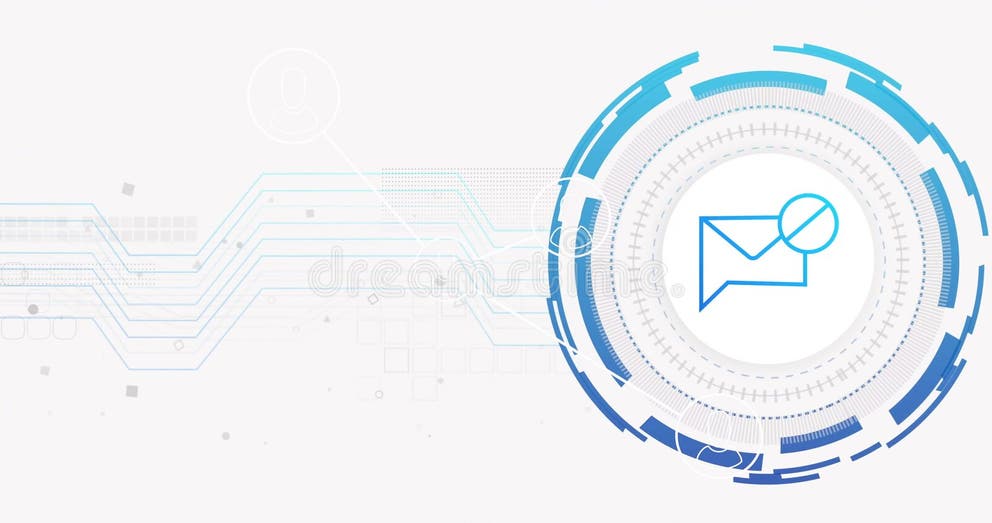 Image of Digital Envelope with Circuit Lines and Circular Tech Design ...
