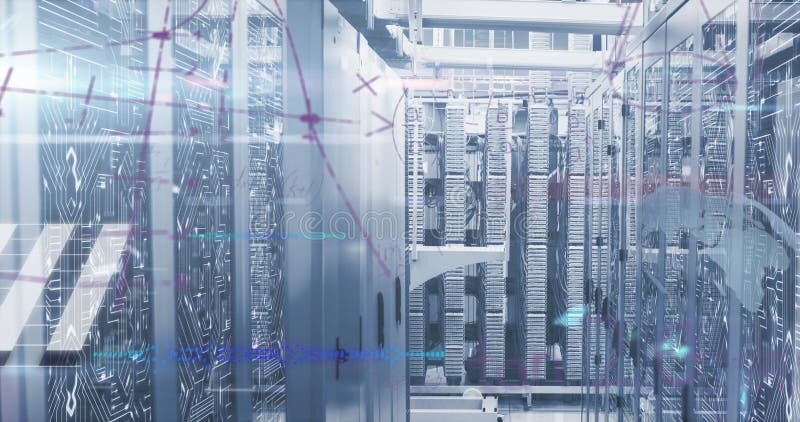 This Image is a Digital Image of a Global Network of Computer Servers ...