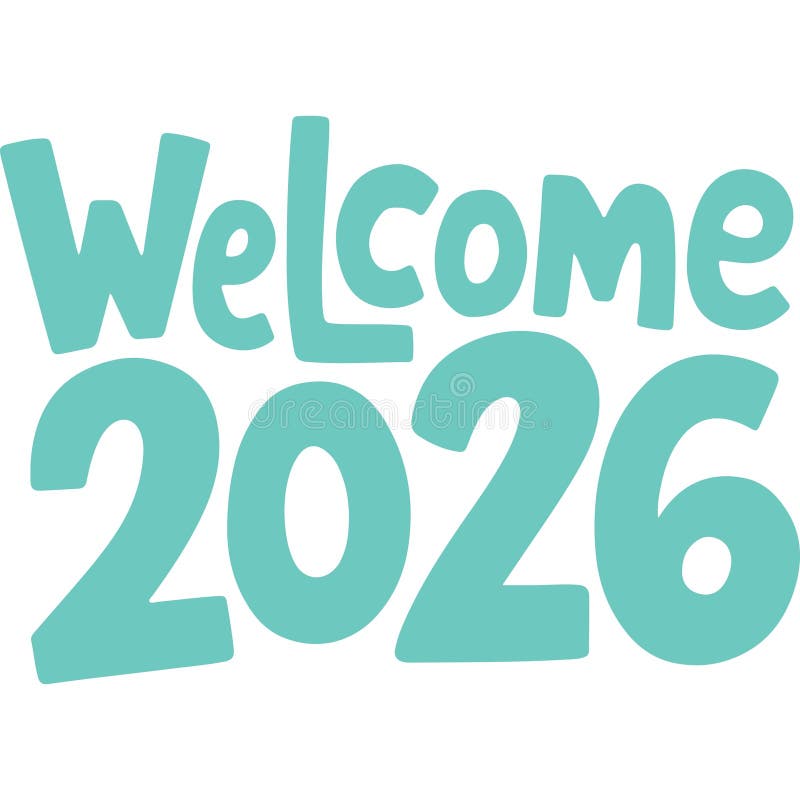 Welcome 2026 New Year Design Stock Illustration - Illustration of style ...