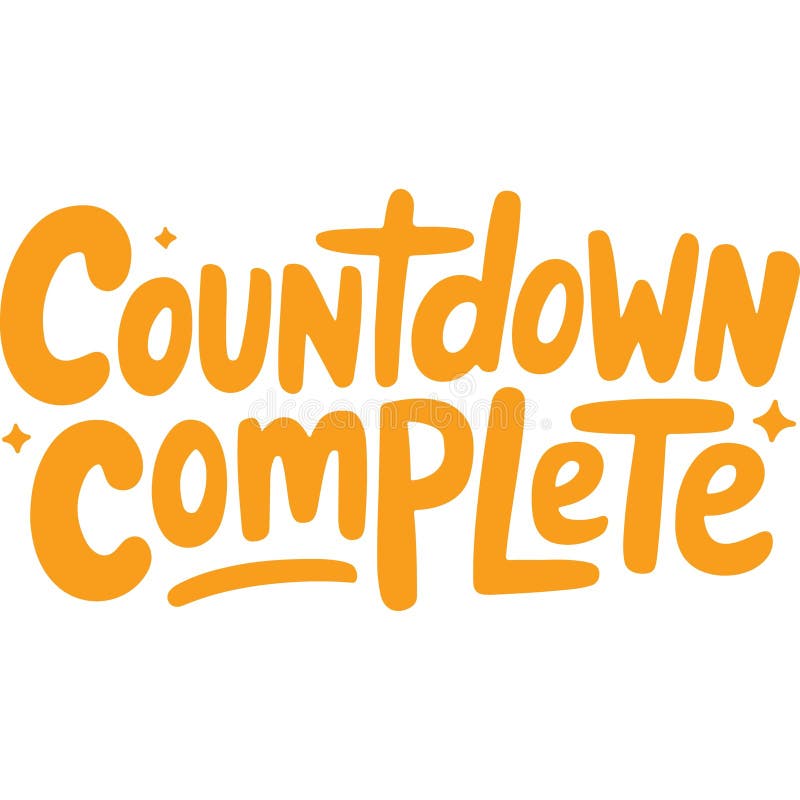 Countdown Complete Celebration Graphic Design Stock Vector ...