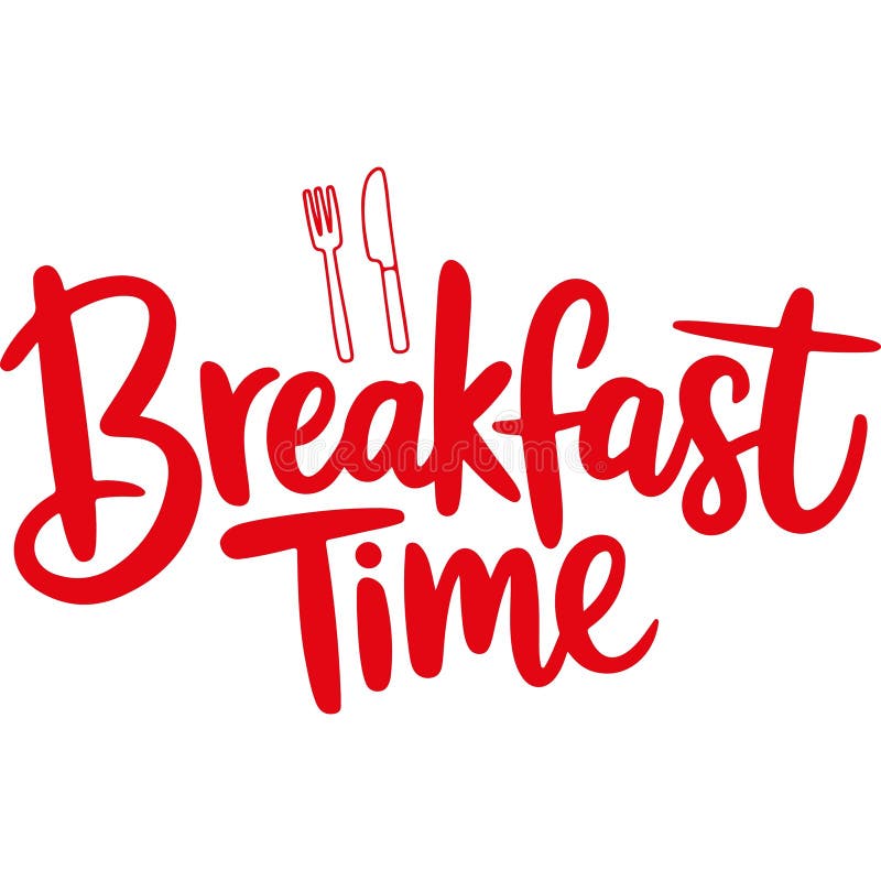 Breakfast Time Typography Design Art Stock Vector - Illustration of ...