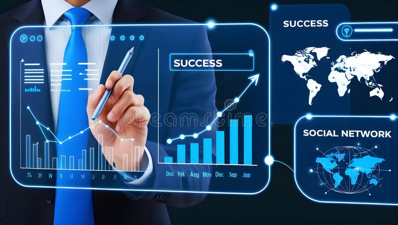 Image is a Digital Illustration Featuring a Business Professional in a ...