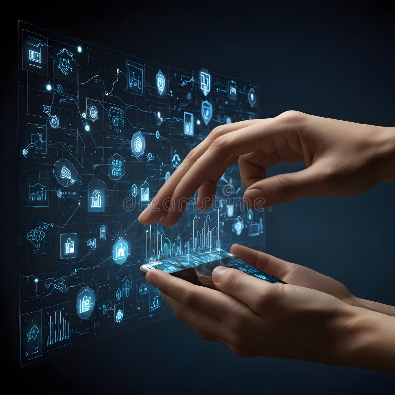 The Image is a Digital Illustration Featuring a Futuristic, High-tech ...