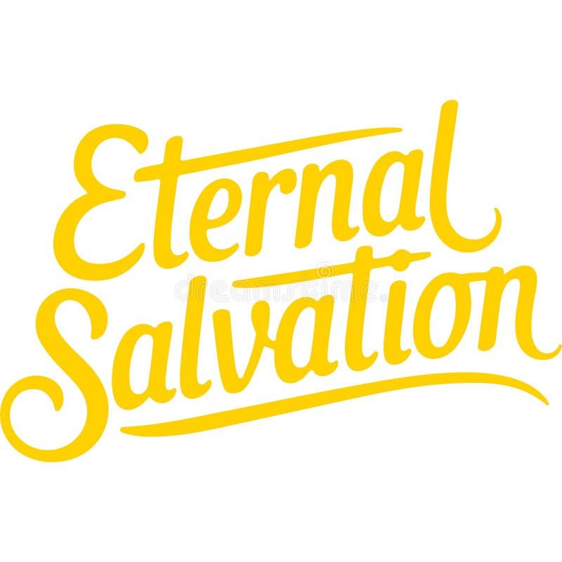 Eternal Salvation Religious Typography Art Stock Vector - Illustration ...