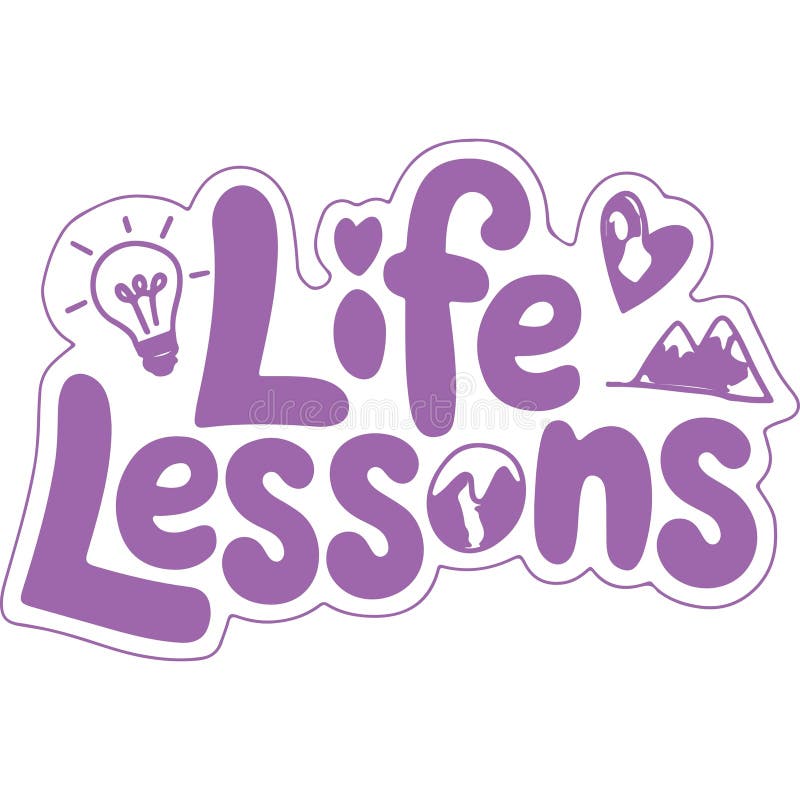 Life Lessons Sticker Design Art Stock Vector - Illustration of mountain ...