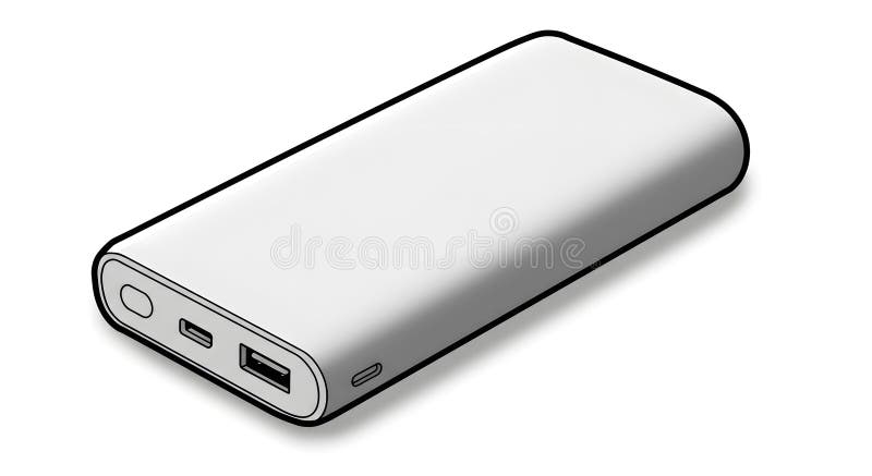 Portable Charger Illustration, Isometric View Stock Illustration ...