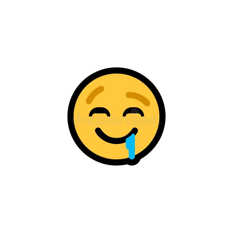 Drooling Happy Face Emoji Icon Stock Illustration - Illustration of ...