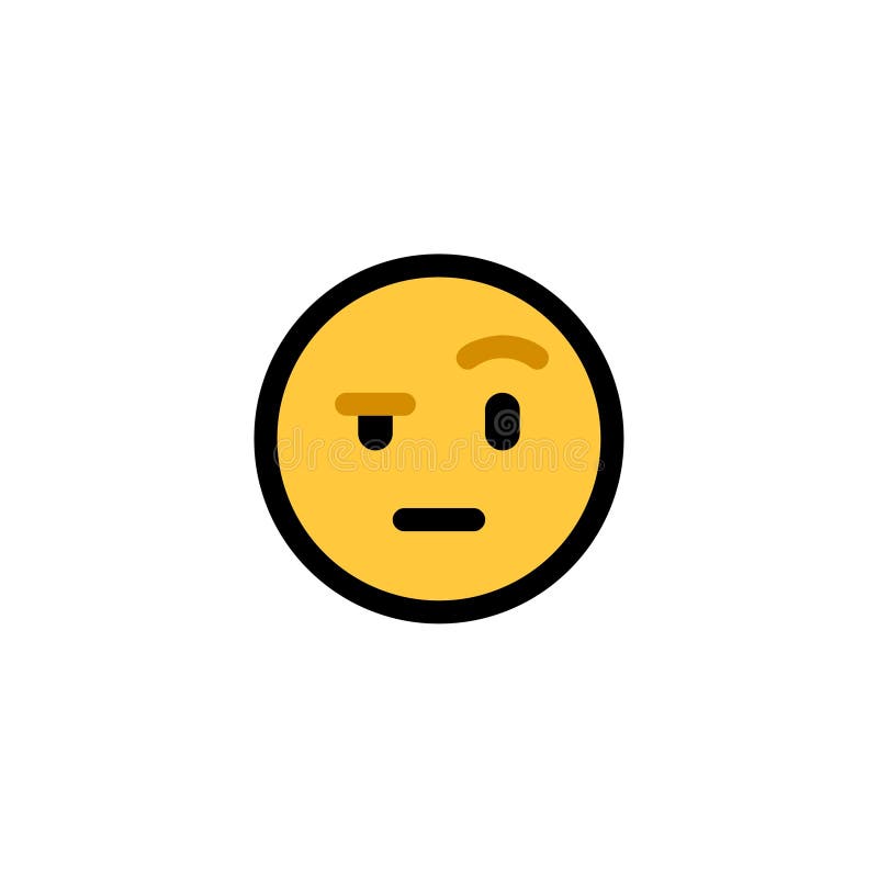 Suspicious, Skeptical, Questioning Emoji Icon Stock Illustration ...