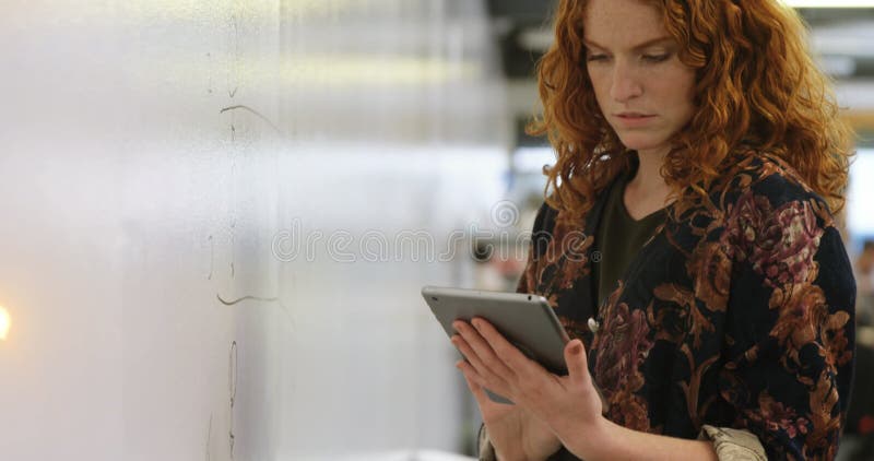 Image of Digital Interface Data Recording on Screen with Woman Using ...