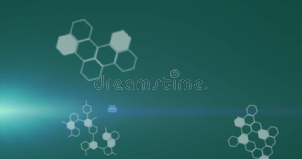 Image of Digital Interface with Database Over Hexagonal Shapes and ...