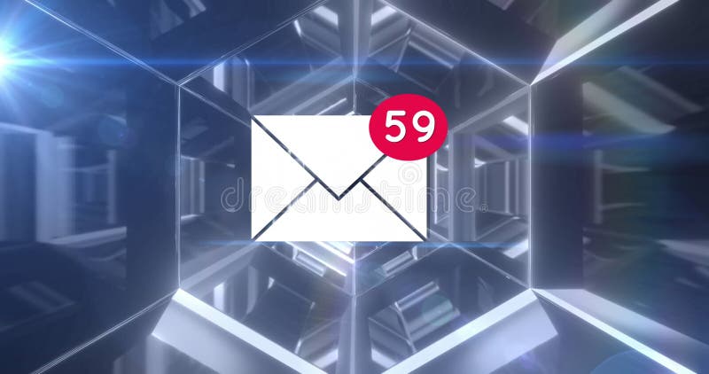 Image of Digital Interface with Email Message Envelope Icon with Number ...