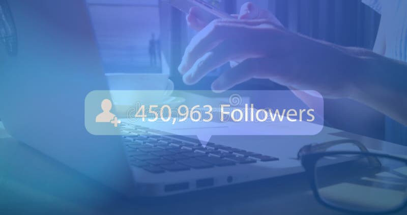 Image of Digital Interface Followers Text and People Icon with Growing ...