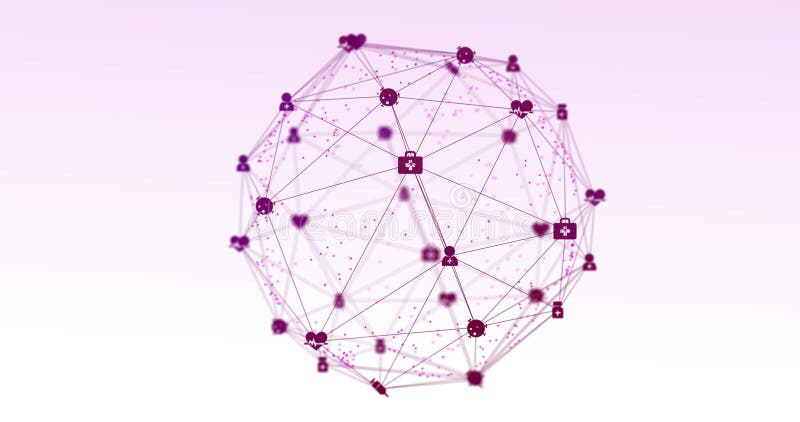 Image of Digital Interface and Globe of Network of Connections with ...