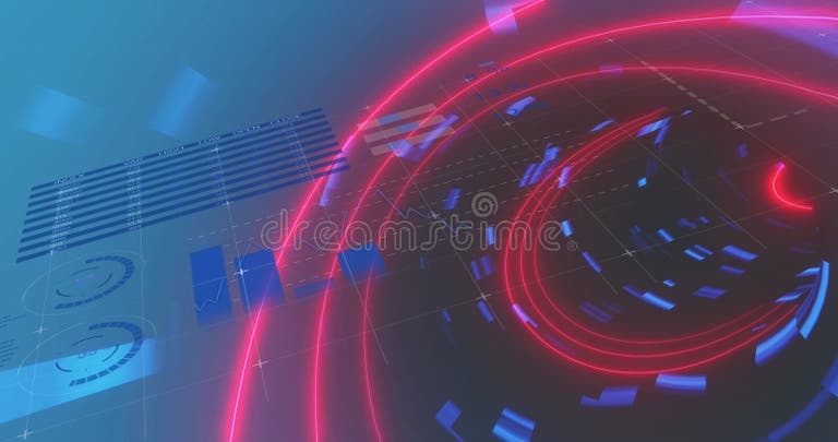 Glowing Tunnel Moving Against Financial Data Processing Stock ...