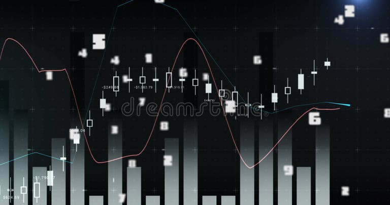 Image of Digital Interface with Numbers Changing, Financial Data Processing and Statistics ...