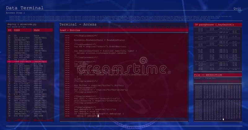 Image of Digital Interface Screen with Programming Language Moving in Loop Stock Photo - Image ...