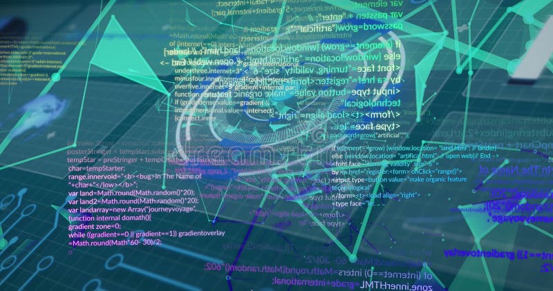 Image of Digital Interface Screens with Circle, Dots Connecting with ...