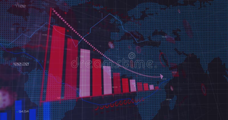 Image of Digital Interface Showing Statistics with a World Map Stock ...