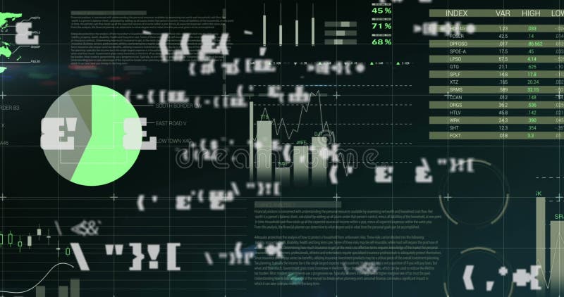 Image of Digital Interface with Symbols Changing, Financial Data ...