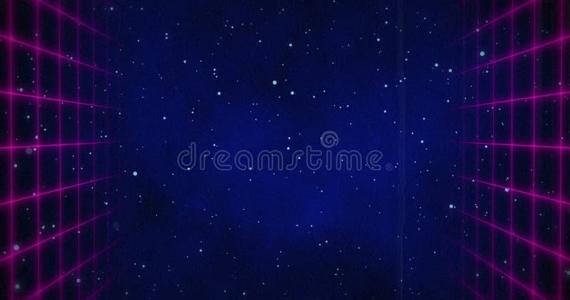 Image of Digital Navy Space with Perspective and Stars Stock ...