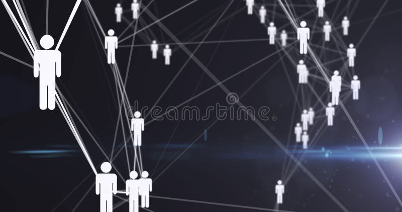 Image of Digital Network of Connections with White People Icons Stock ...