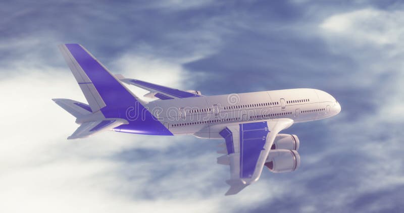 Image of Digital Plane Over Sky with Clouds Stock Illustration ...