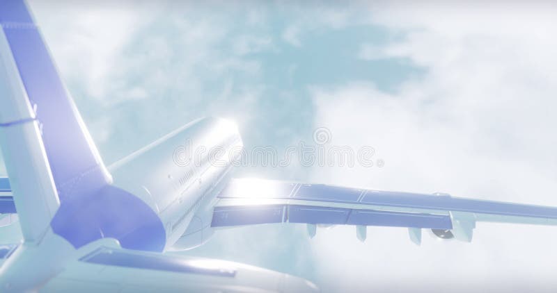 Image of Digital Plane Over Sky with Clouds Stock Illustration ...