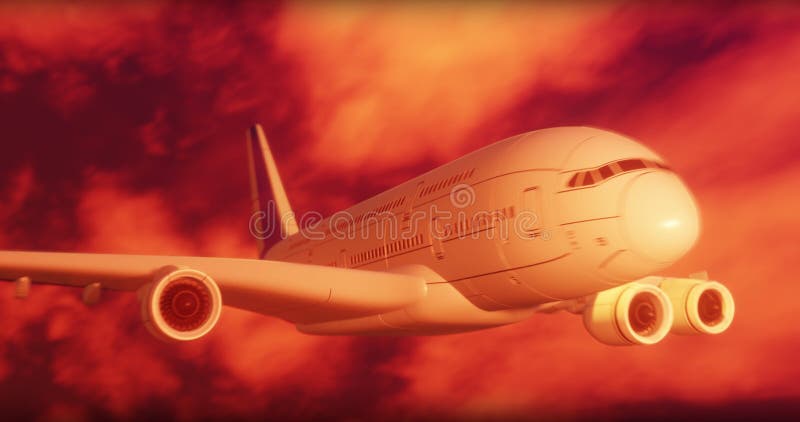 Image of Digital Plane Over Sky with Clouds Stock Illustration ...