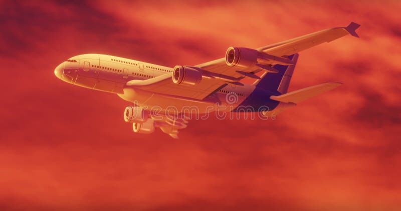 Image of Digital Plane Over Sky with Clouds Stock Illustration ...